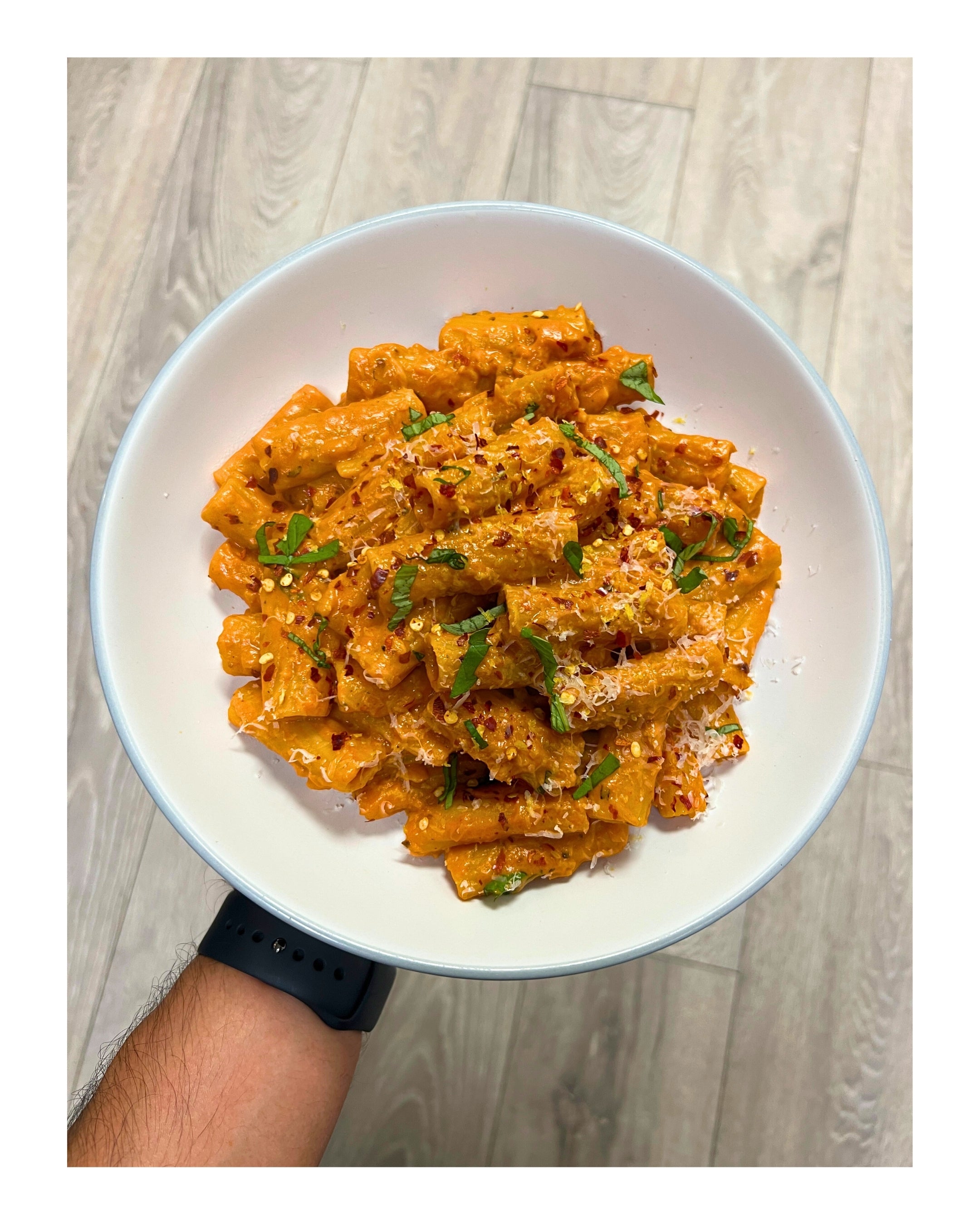 11. One Pot Spicy Cream Rigatoni Pasta – WhatInTheChef